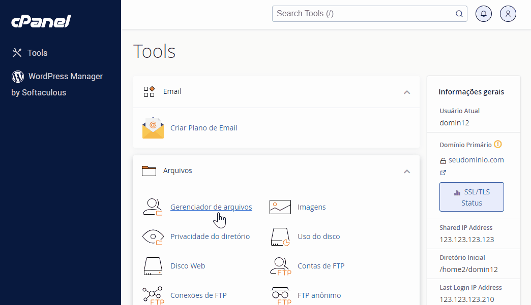 Quais as funcionalidades do Gerenciador de arquivos do cPanel – Suporte HostGator Brasil