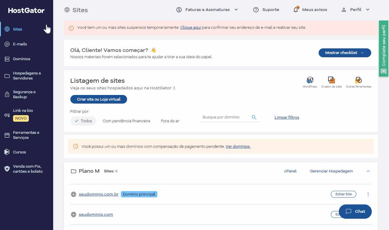 Como acessar o cPanel – Ajuda HostGator
